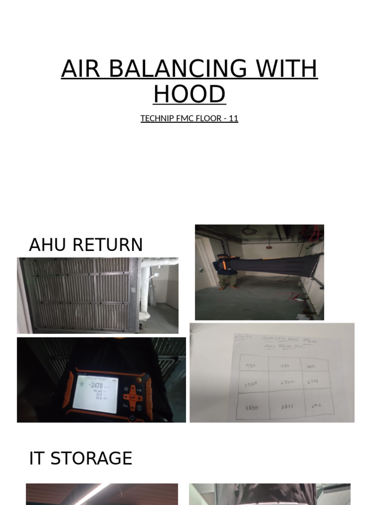 Air Balancing With Hood - 11 TH Floor | PDF
