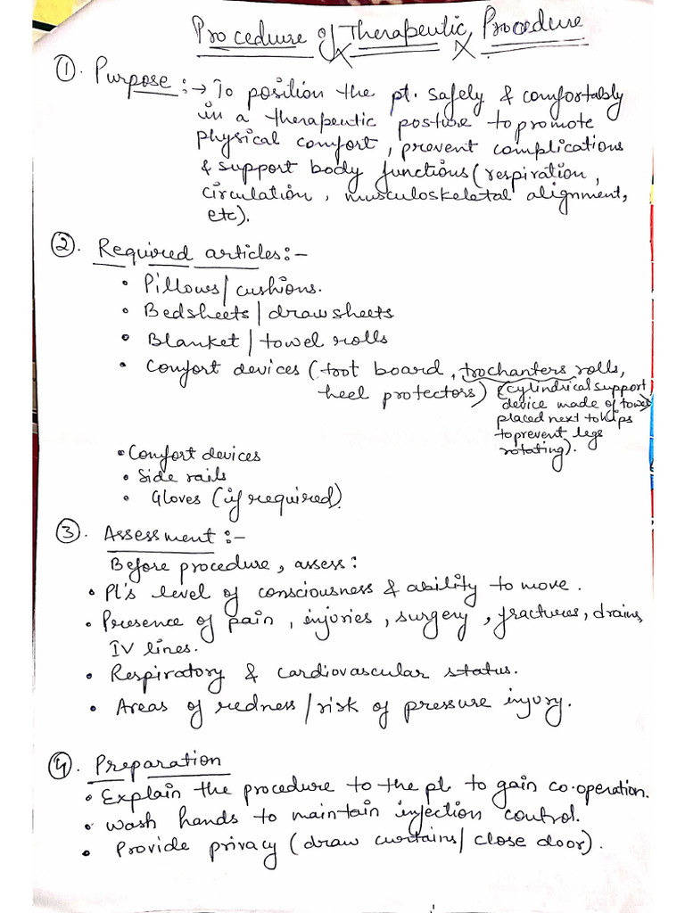 Therapeutic Positioning Procedure | PDF