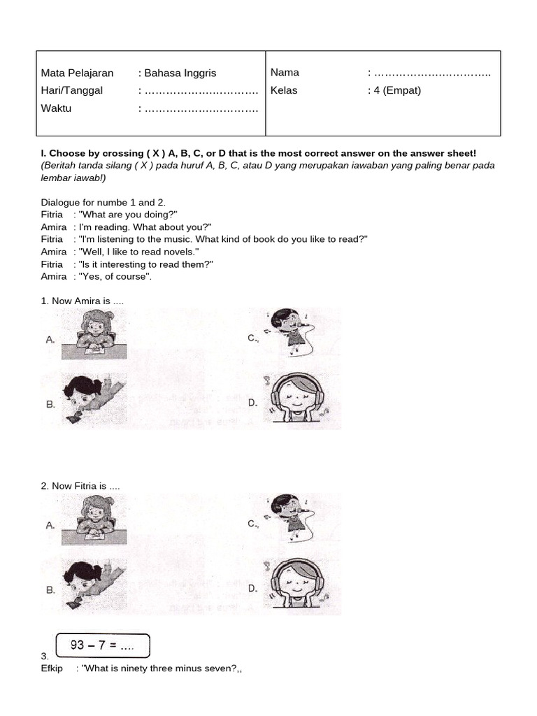 SAS Bahasa Inggris Kelas 4 SEM 1 | PDF | Home