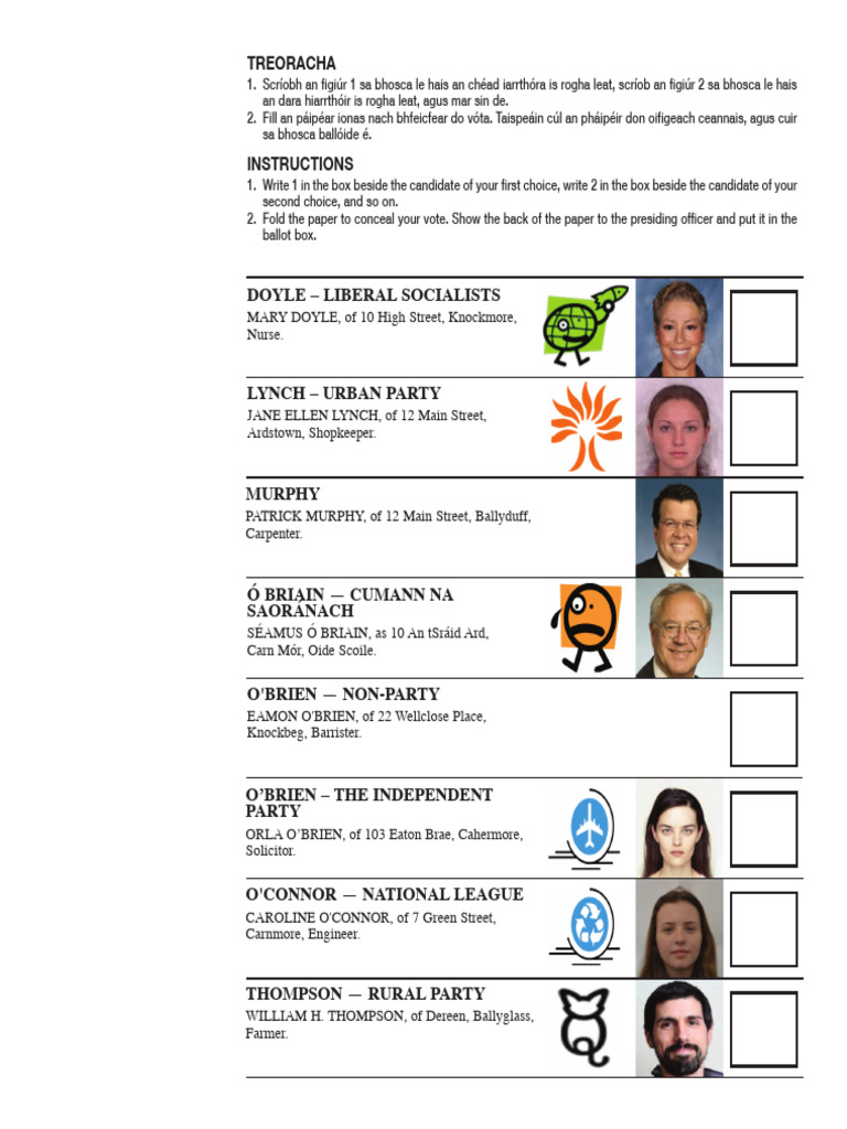 Sample Ballot Paper General Election 2024 | PDF
