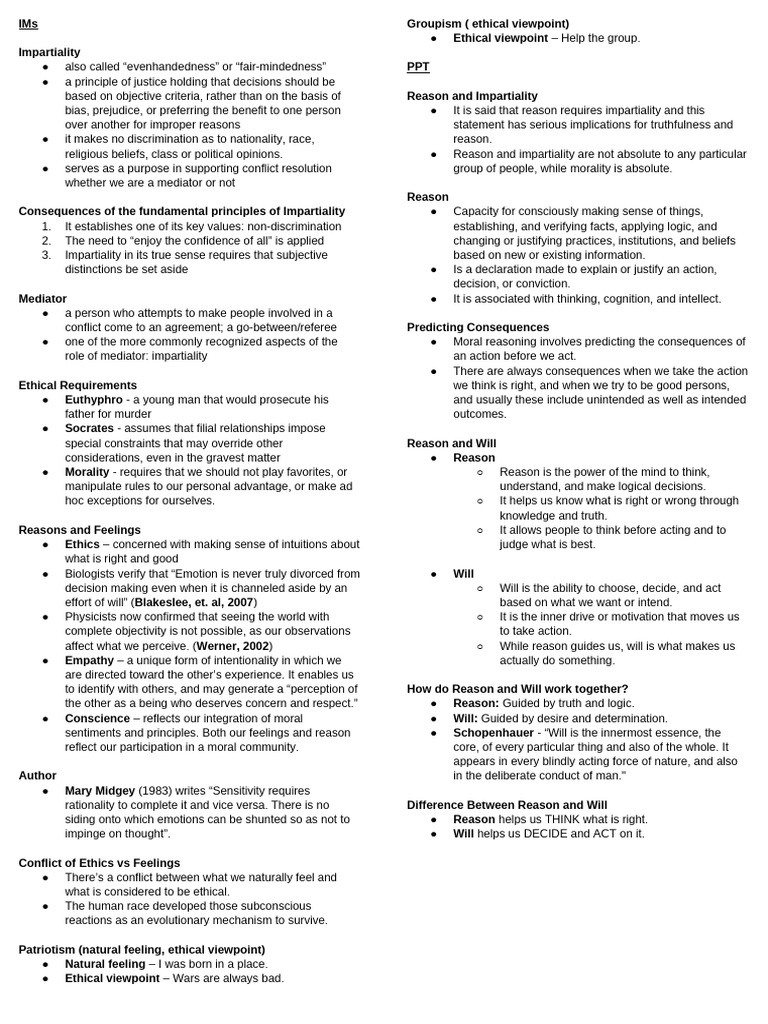 Understanding Impartiality in Ethics | PDF | Reason | Morality