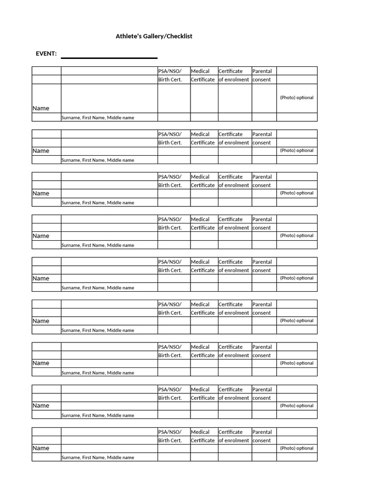 Modified Athletes Gallery - Checklist | PDF | Birth Certificate | Ageism