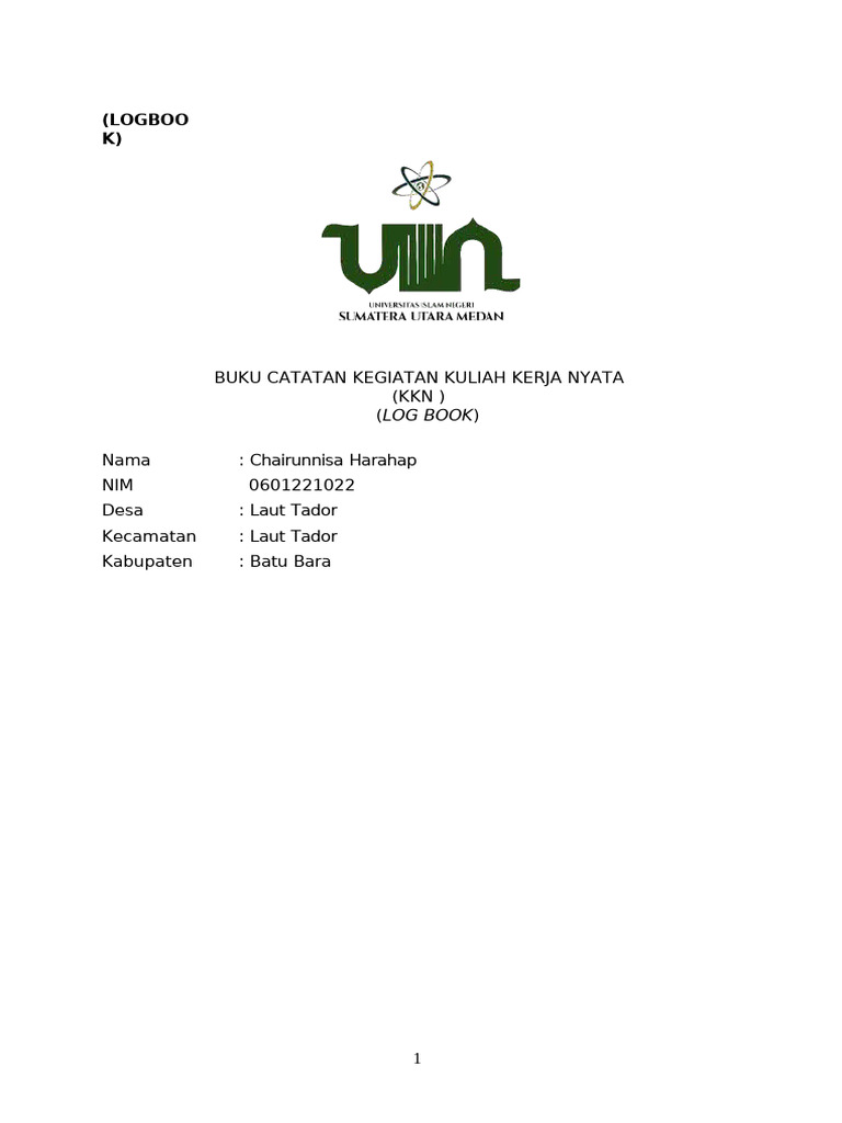 Logbook KKN Desa Laut Tador 2025 | PDF