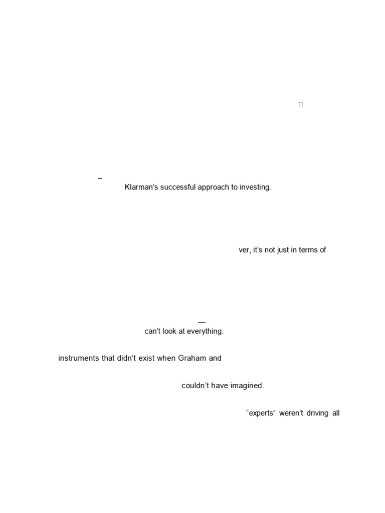 Insights from Seth Klarman on Value Investing | PDF | Bonds (Finance ...