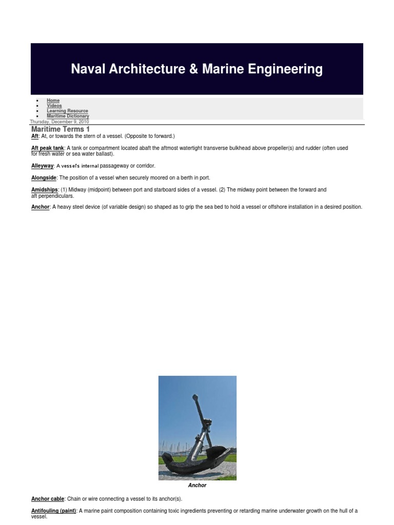 Naval Architecture Term 1 | PDF | Hull (Watercraft) | Deck (Ship)
