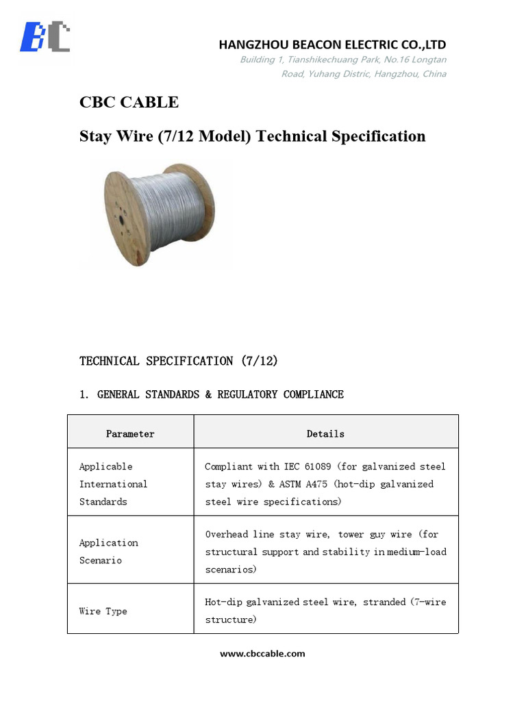 STAY WIRE 7-12 | PDF | Wire | Strength Of Materials
