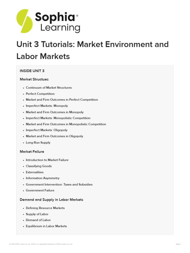 Unit 3 Tutorials Market Environment and Labor Markets | PDF | Profit ...