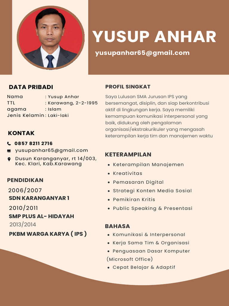 Cv Yusup Anhar | PDF
