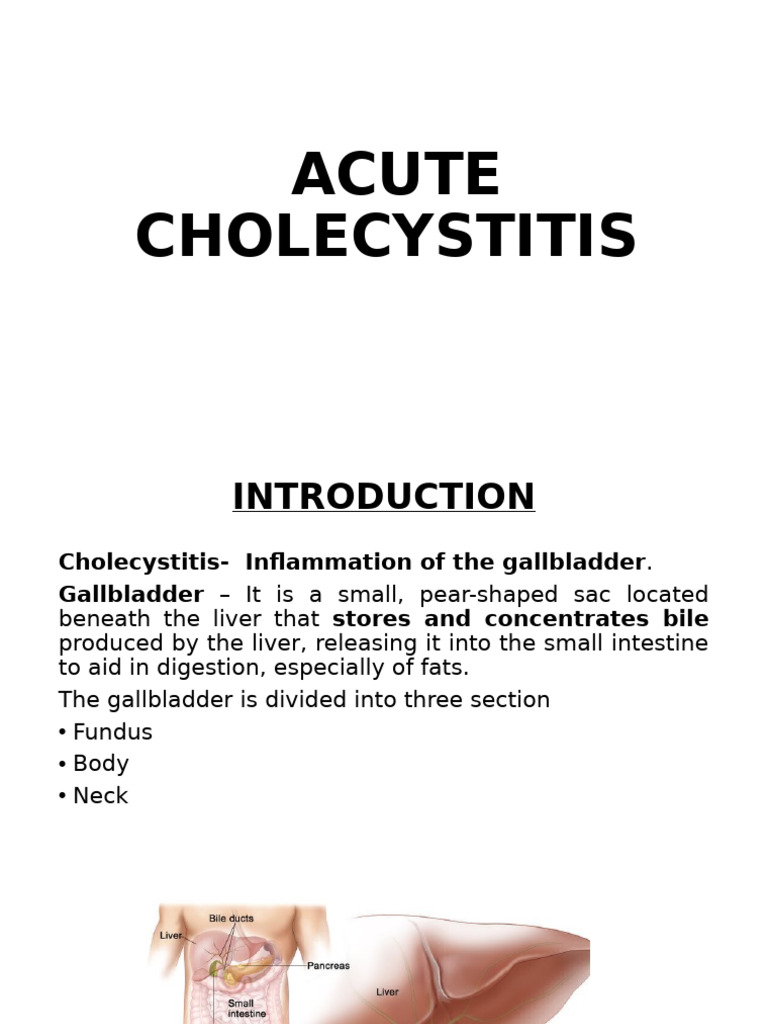 Acute Cholecystitis Overview and Treatment | PDF | Gallbladder | Liver