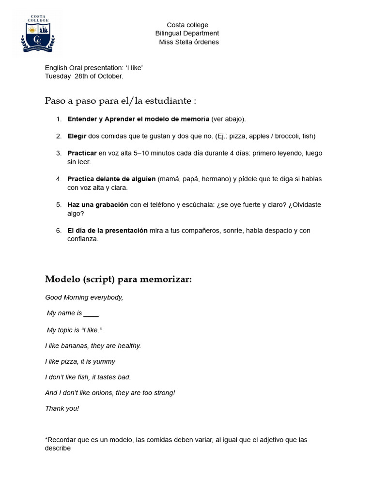 English Oral Presentation | PDF