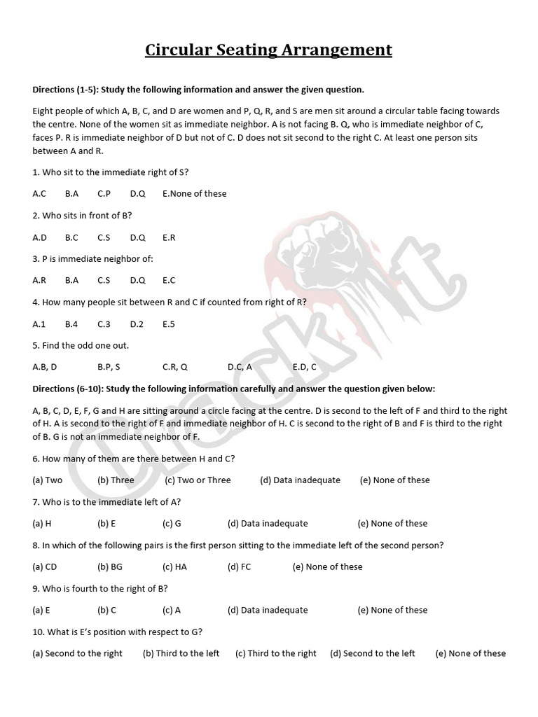 Circular Seating Arrangement | PDF