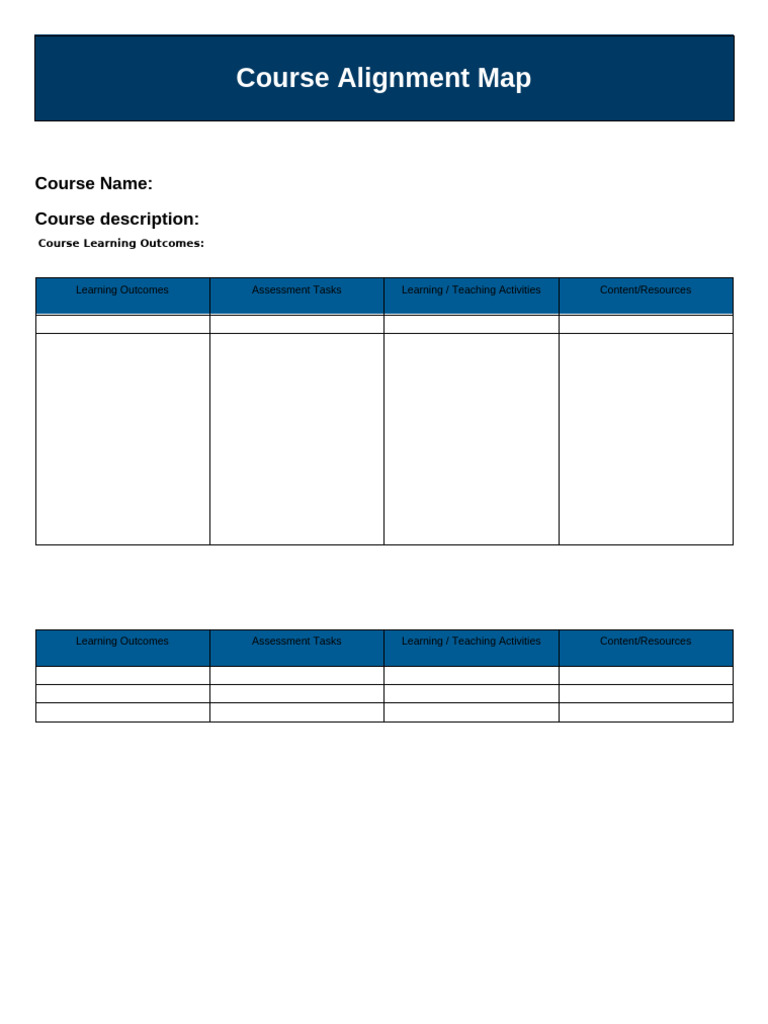 Course Alignment Map - Form | PDF