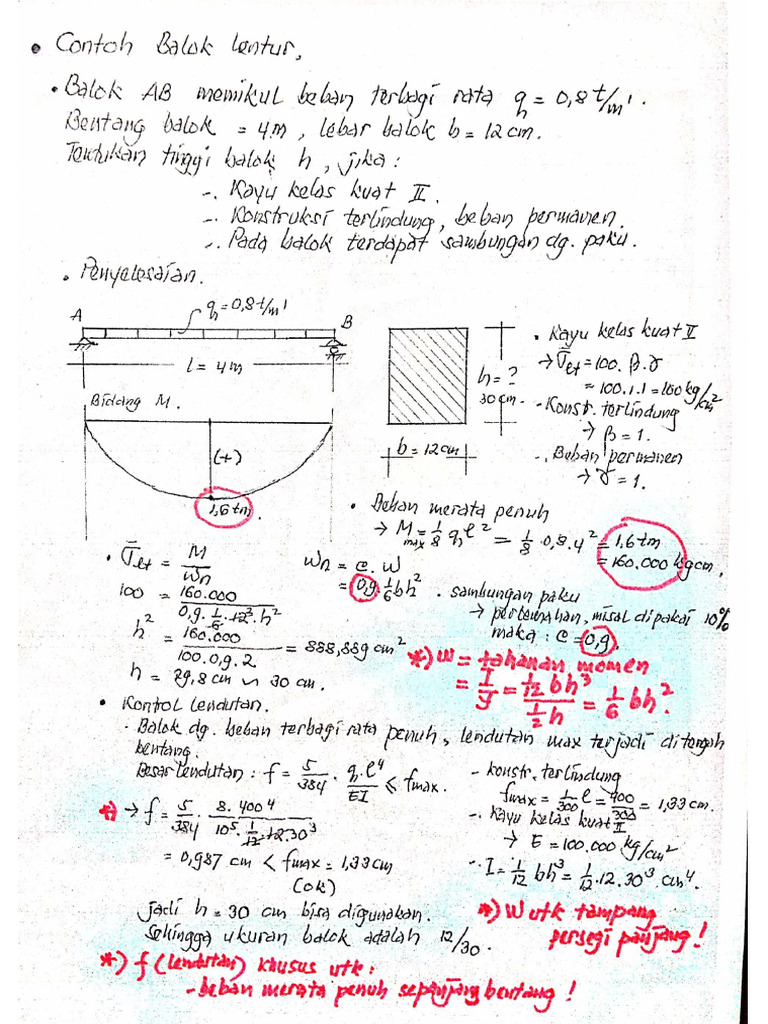 Contoh Dan Tgs Blk Lentur UMS - 2024 | PDF
