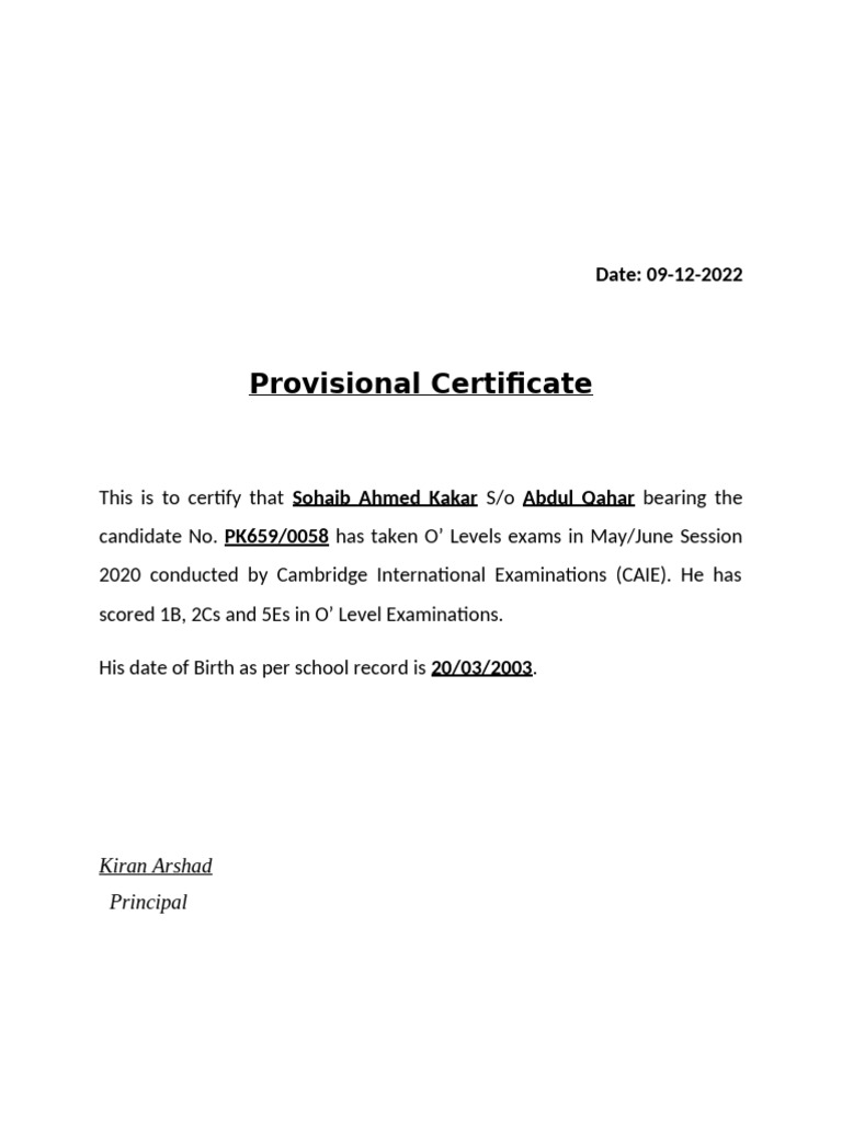 Character & Provisional | PDF