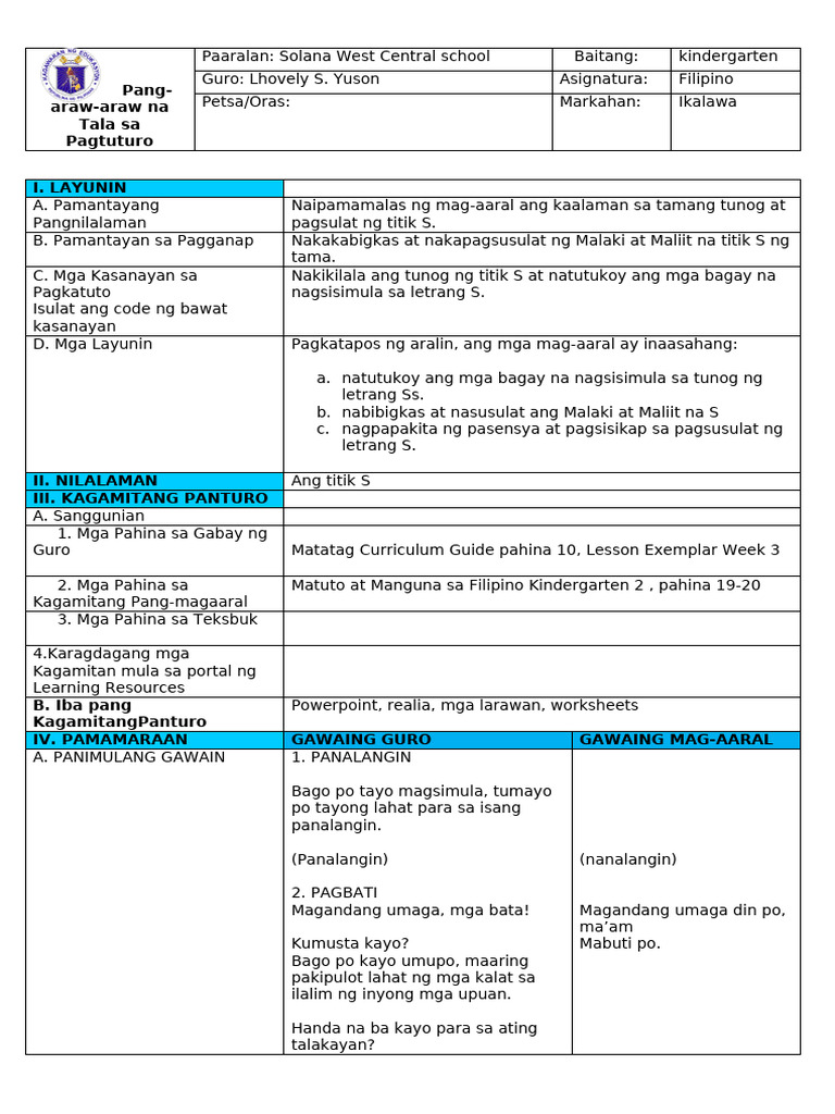 Lhovely Yuson DLP | PDF