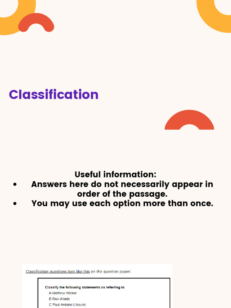 IELTS Reading Classification Tips | PDF