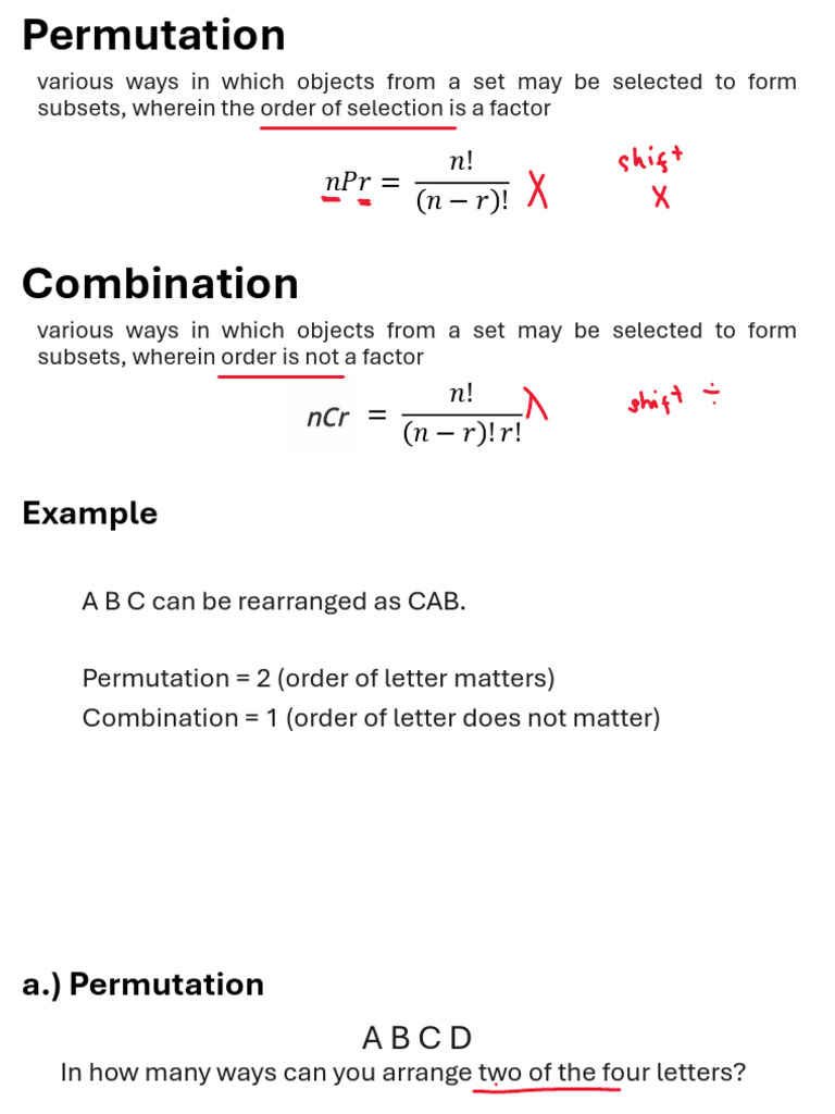 Permutations and Combinations Explained | PDF | Permutation | Discrete ...