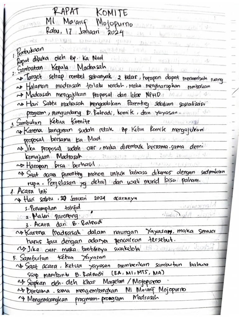 Notulen Rapat New | PDF