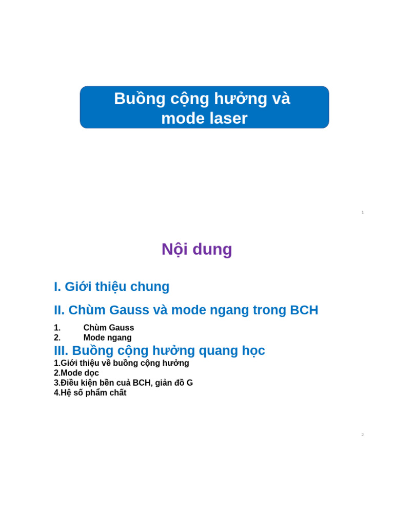 Bai 4 - Buong Cong Huong Va Mode Laser | PDF