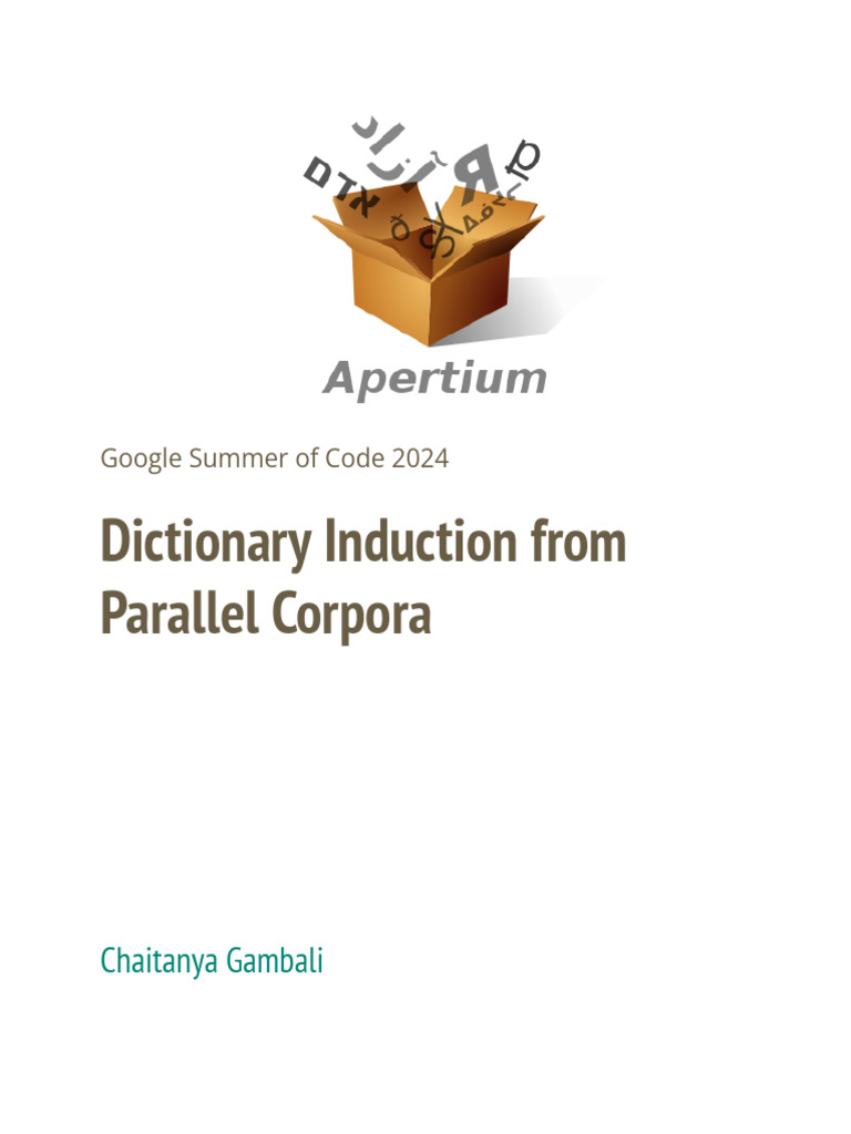 Apertium - 2024 - Chaitanya Gambali | PDF | Text File | Dictionary