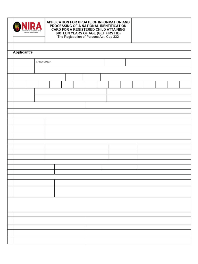 Getfirst ID Form 7A | PDF