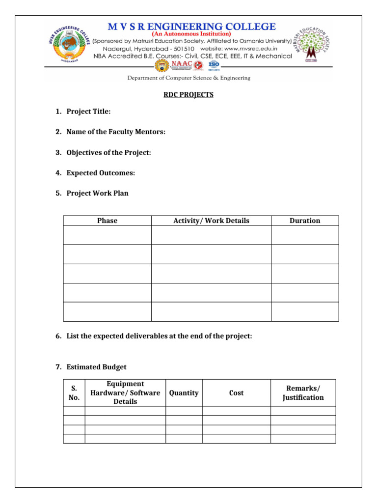 RDC Project-funding-Format | PDF