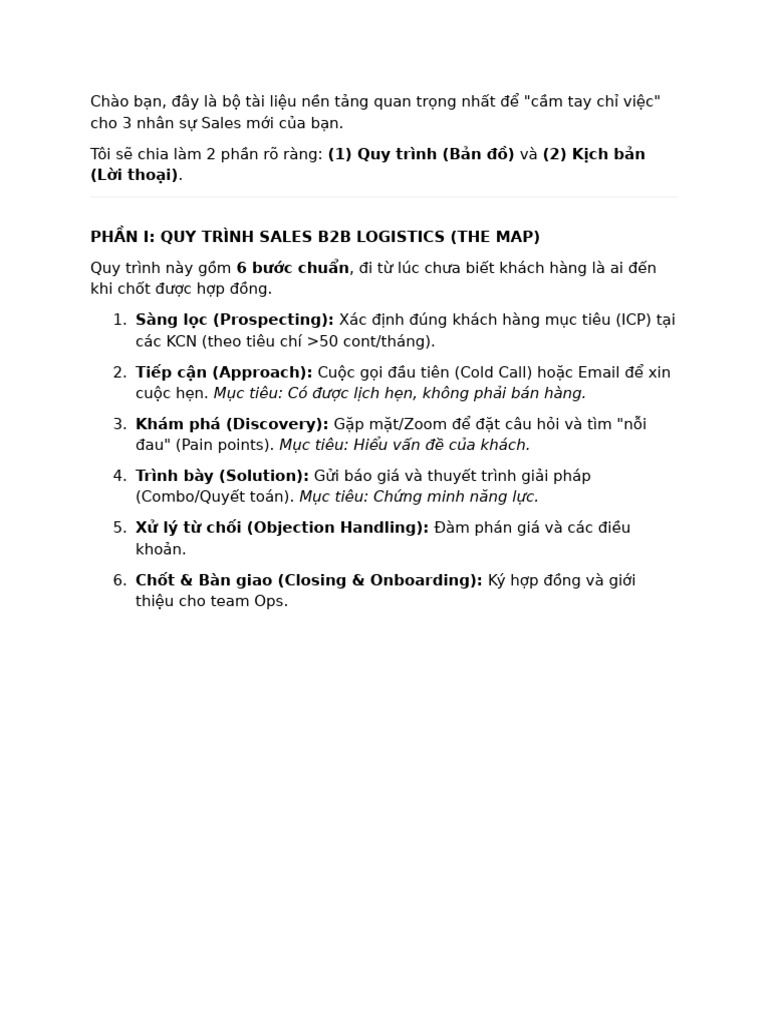 Sales Map & Script | PDF