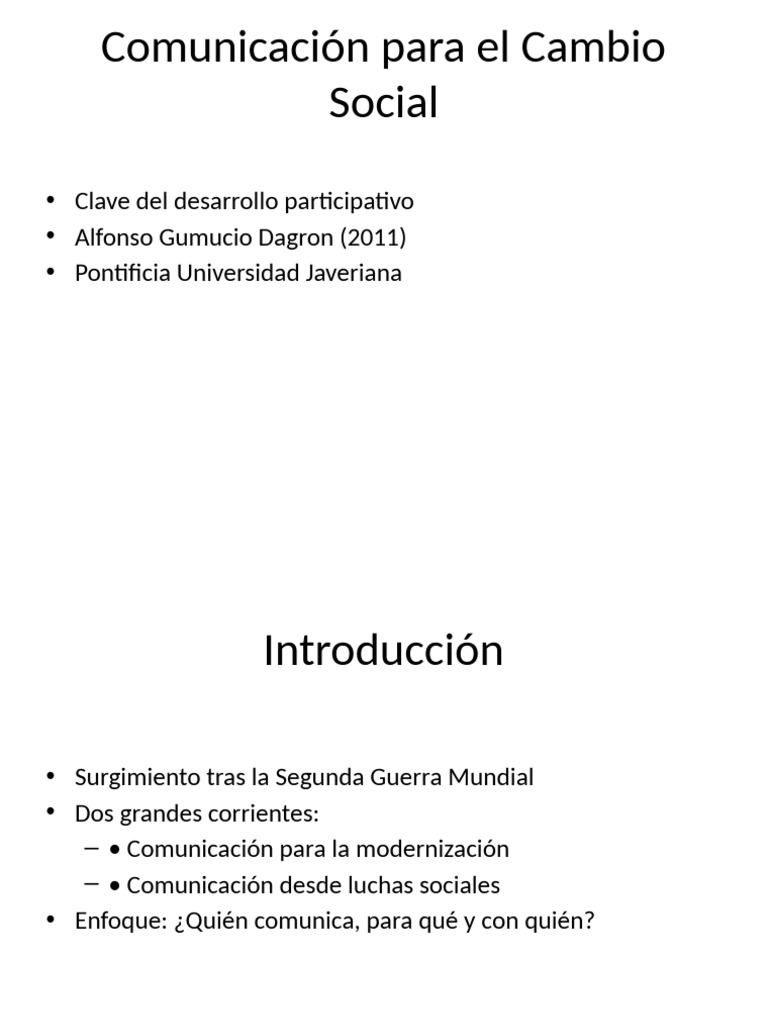 Comunicacion_para_el_Cambio_Social_Gumucio | PDF | Teoría de la ...