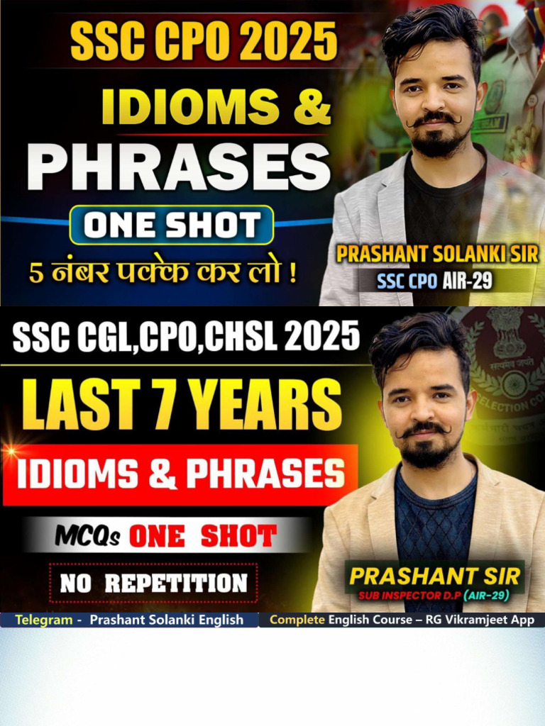 Prashant Solanki English Idioms Guide | PDF