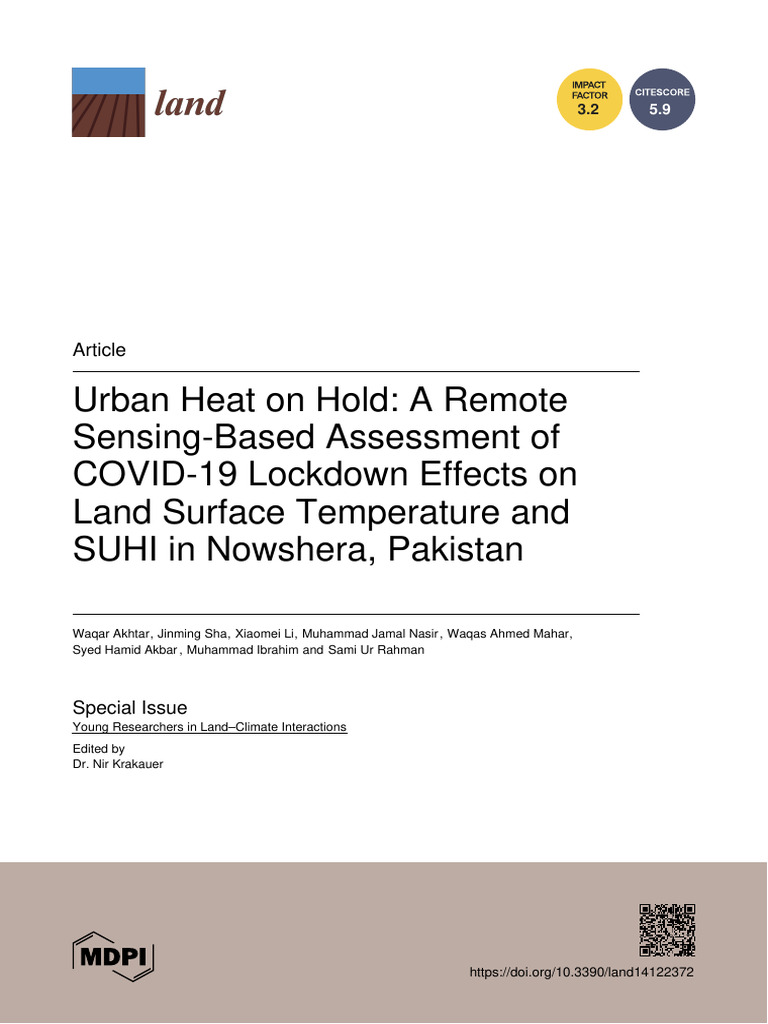 Land 14 02372 With Cover | PDF | Natural Environment | Earth Sciences