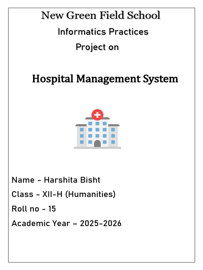 Hospital Management System | PDF | Medical Record | Software Engineering
