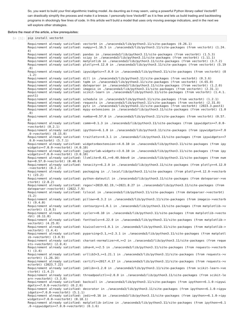 Building Algorithmic Trading Model With VectorBT 1718932943 | PDF | Python (Programming Language ...
