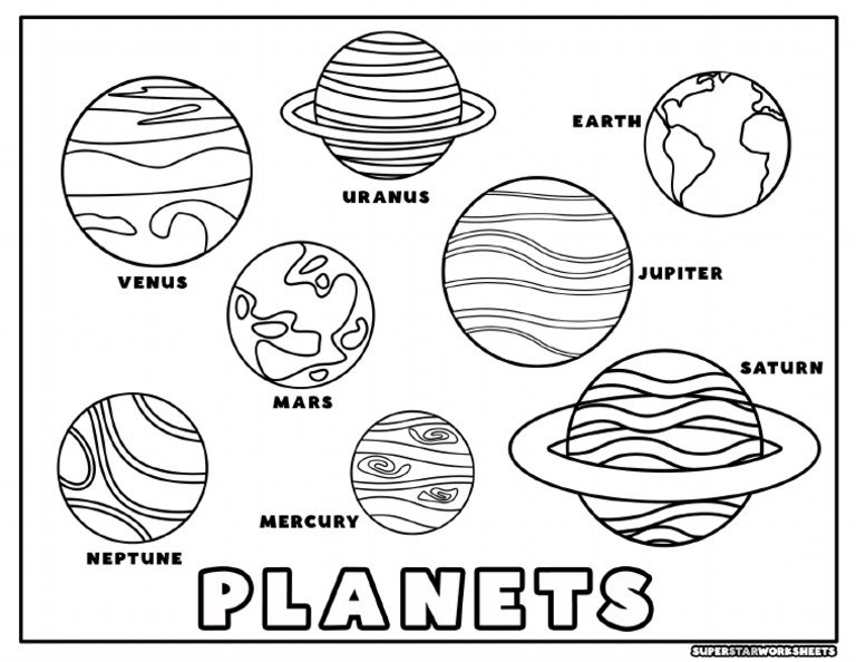 Planets Coloring Sheet | PDF