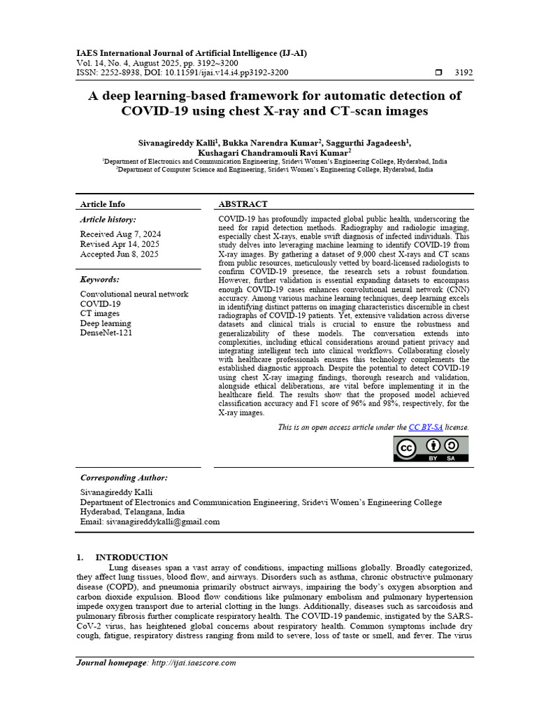 A Deep Learning-Based Framework For Automatic Detection of COVID-19 ...