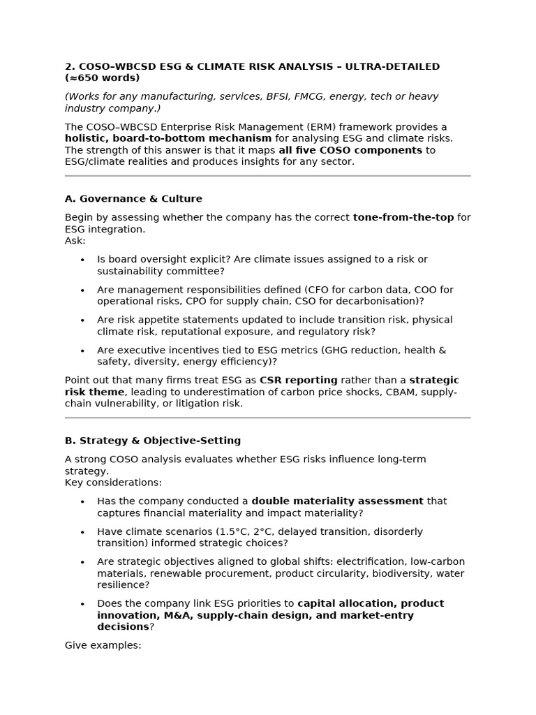 COSO–WBCSD Enterprise Risk Management (ERM | PDF | Risk | Enterprise ...