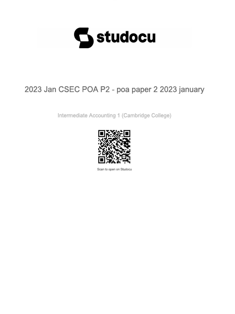 CSEC POA January 2023 Paper 02 | PDF
