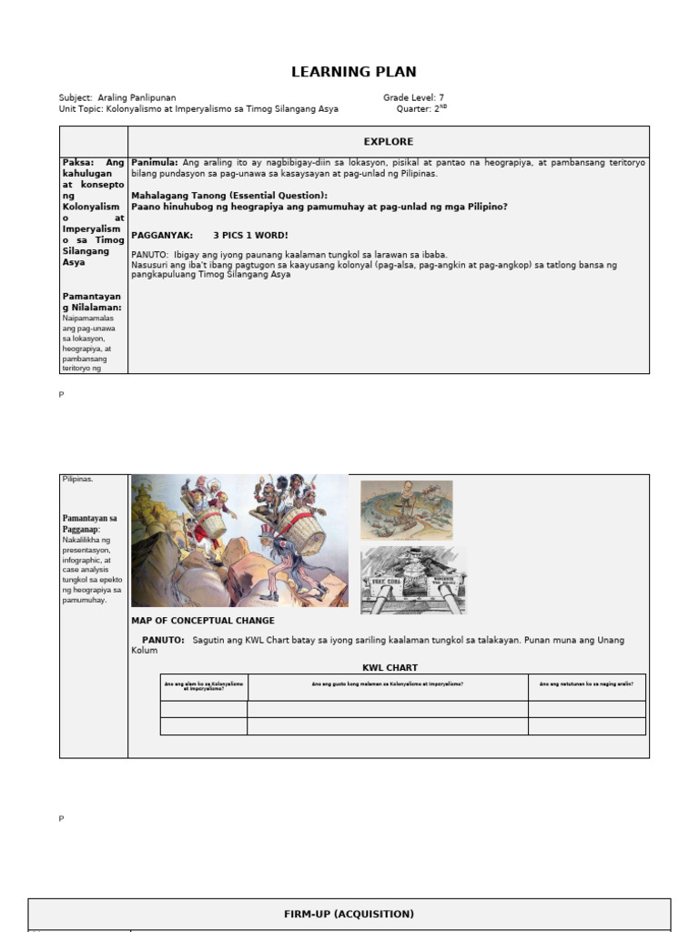 Grade 7 q2 Learning Plan | PDF