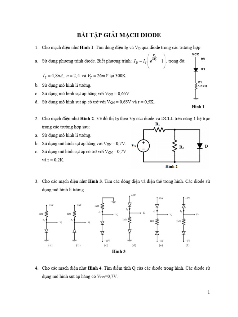 Bai Tap Diode | PDF