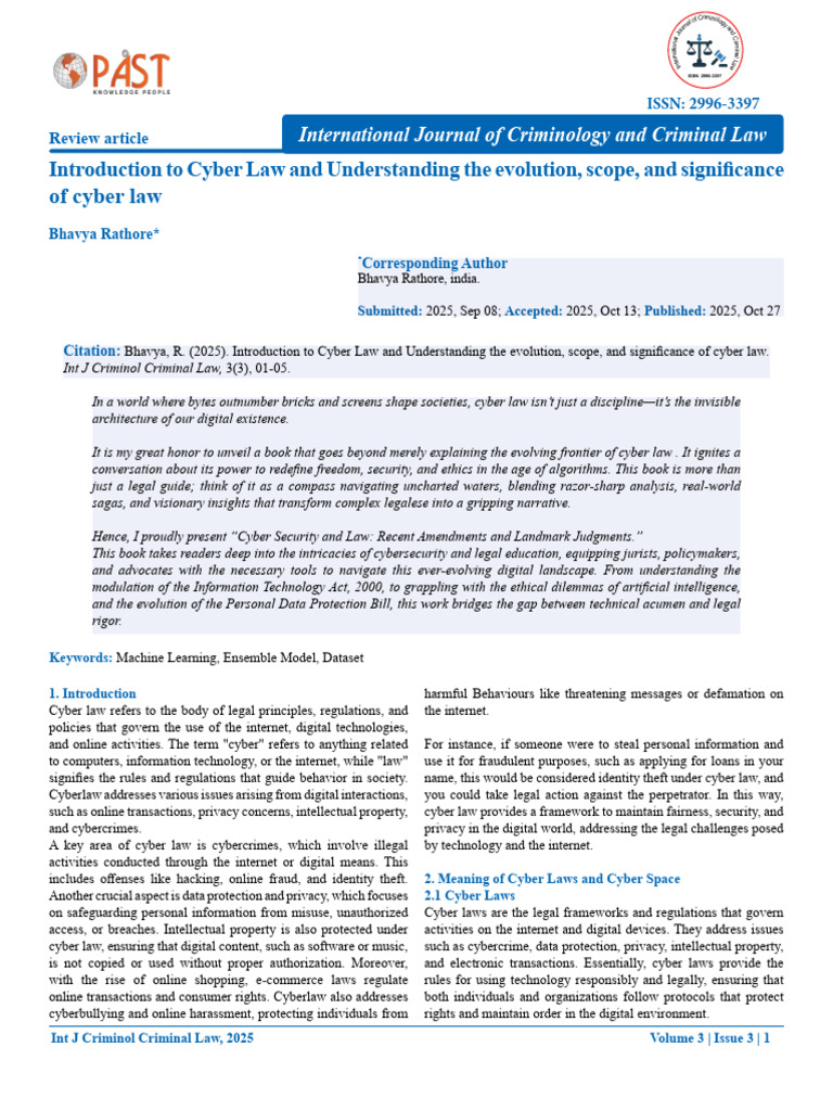 Understanding Cyber Law: Scope & Significance | PDF | Cybercrime ...