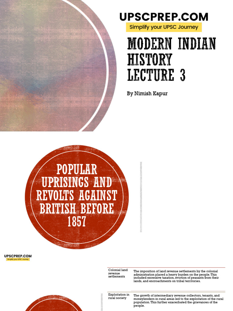 Pre-1857 Uprisings Against British Rule | PDF | Indian Rebellion Of 1857