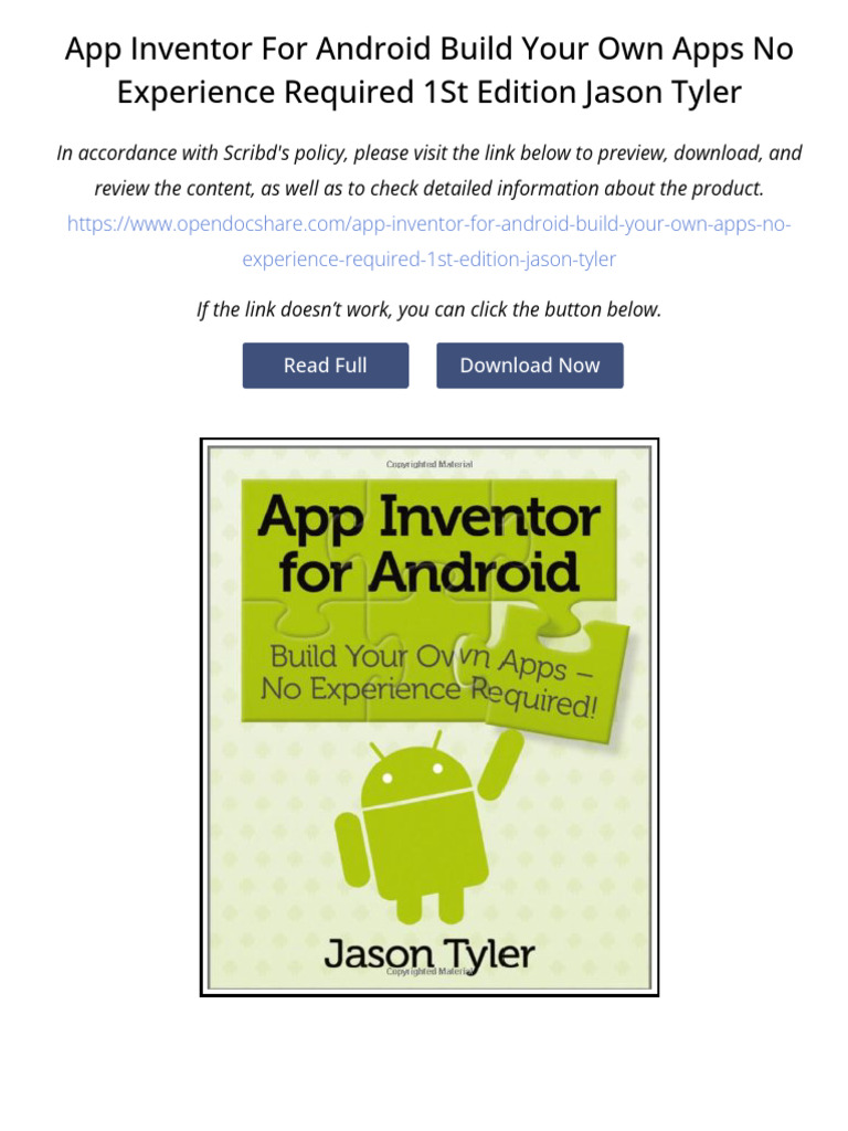 App Inventor for Android Build Your Own Apps No Experience Required 1st ...