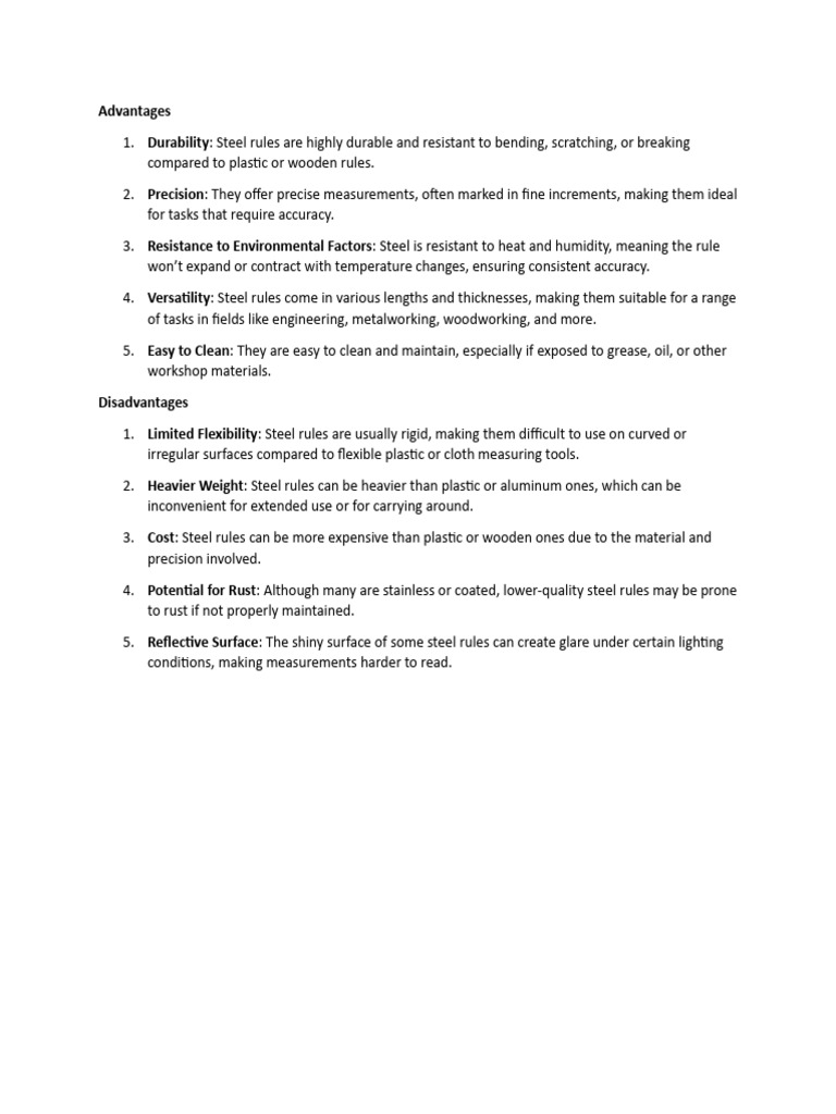 Pros and Cons of Steel Rules | PDF