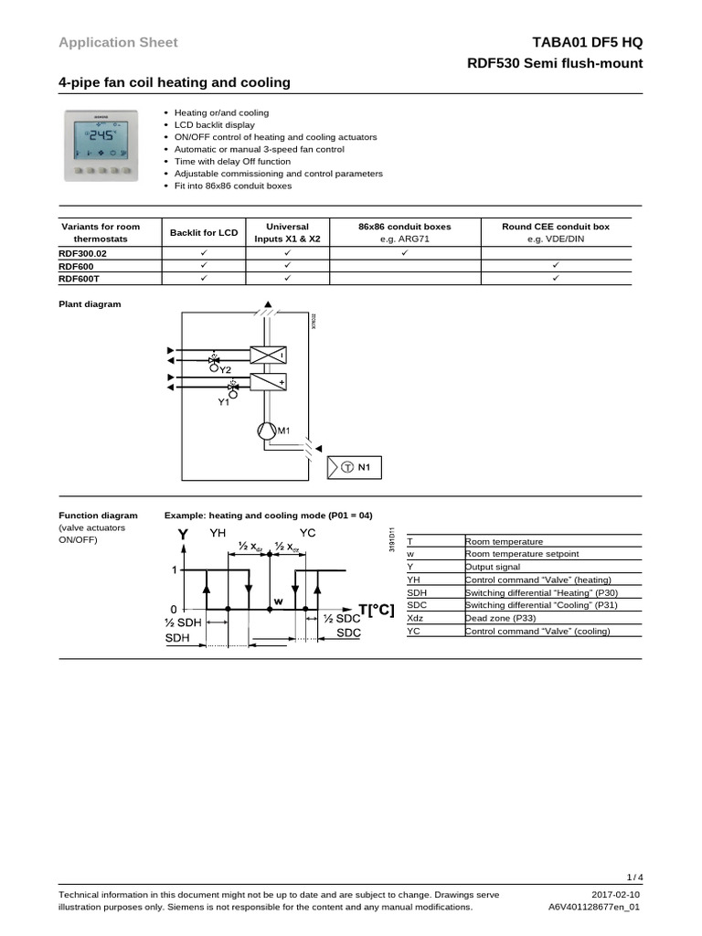 A6V11135714 - 2-Pipe Fan Coil Heating or Cooling Changeover RDF5 - en ...