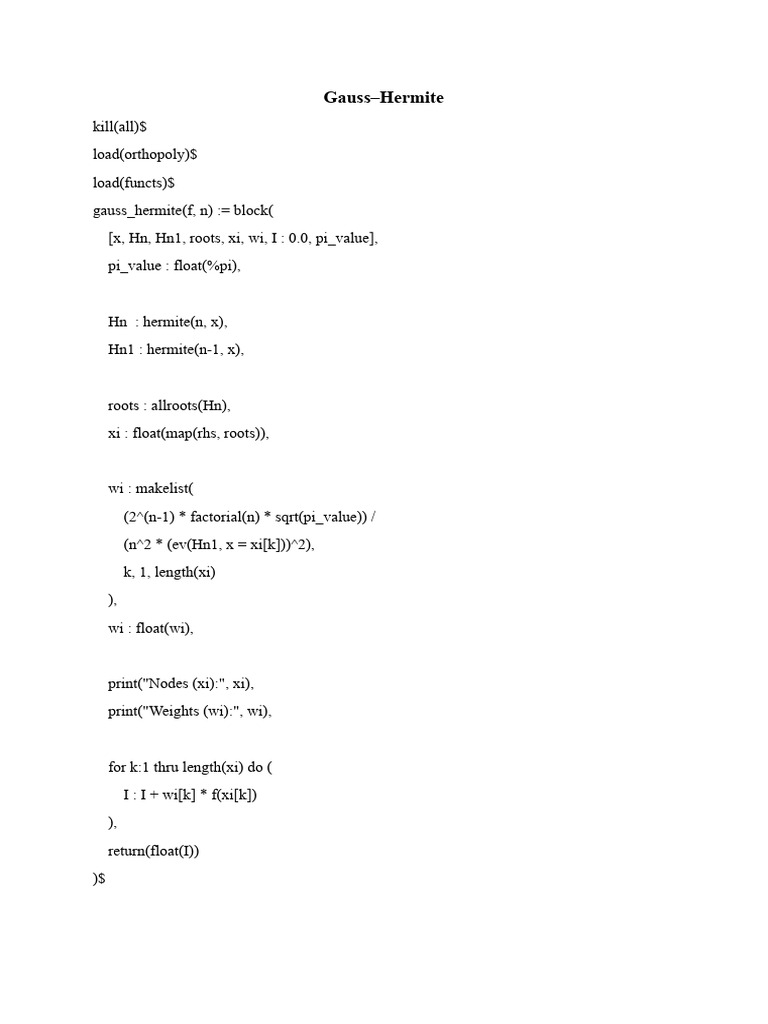 Gauss-Hermite and Romberg Integration Methods | PDF
