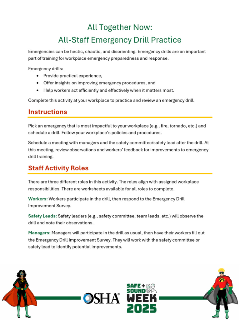Emergency Drill Training Guide | PDF | Emergency