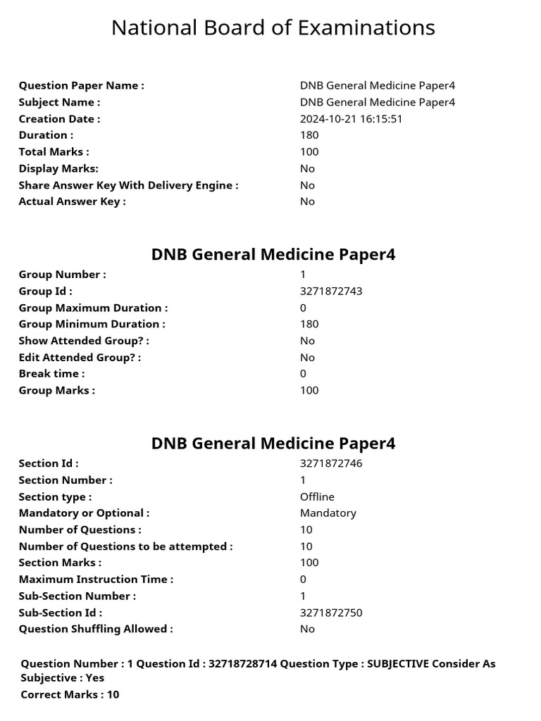 DNB General Medicine Paper 4 Exam Guide | PDF | Inflammatory Bowel ...