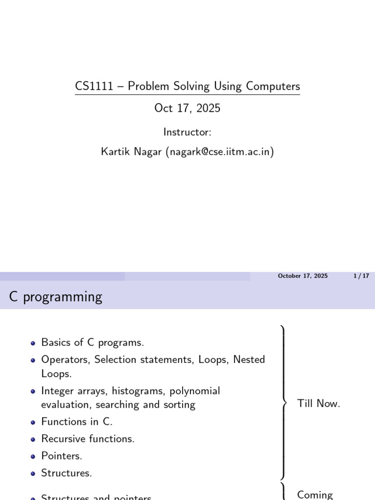 CS1111-class-27 | PDF | Pointer (Computer Programming) | Computer Program