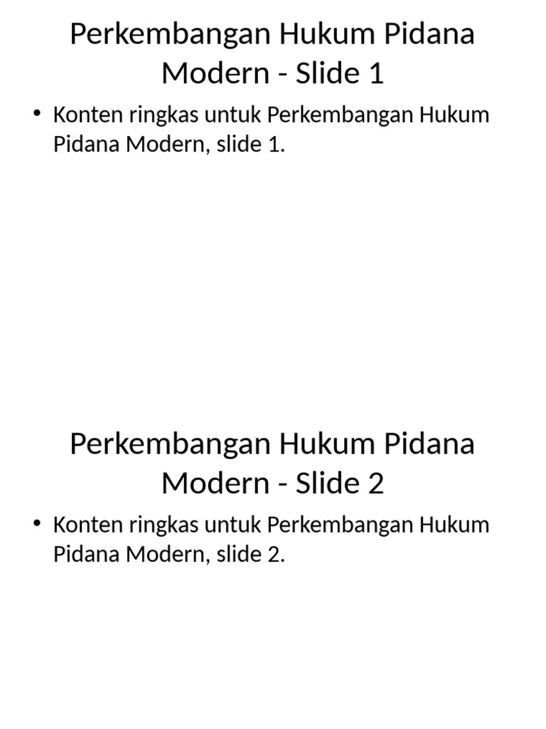 Perkembangan - Hukum - Pidana - Modern - Saat Ini | PDF