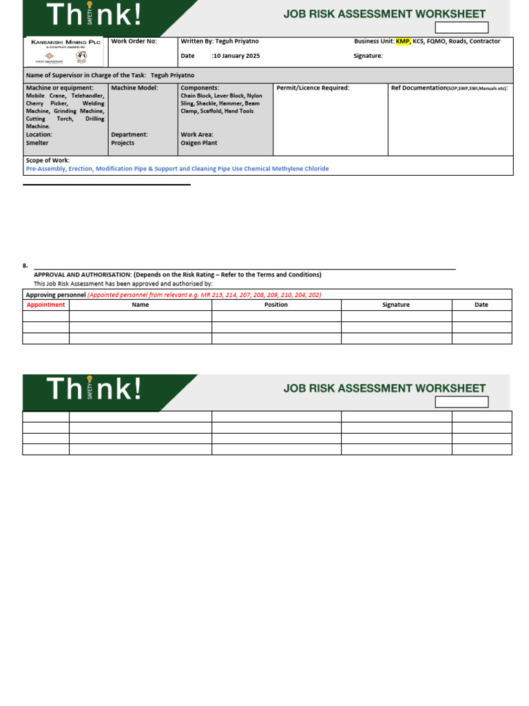 Jrsa Piping Oxygen Plant | PDF | Personal Protective Equipment | Workplace