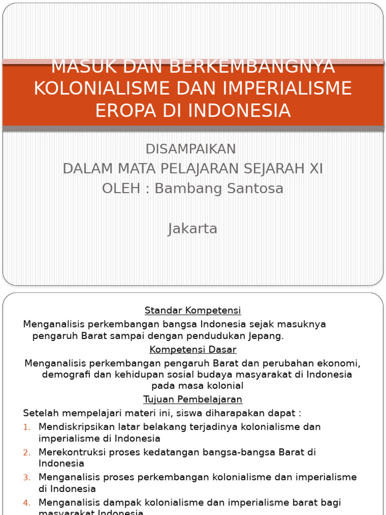 Bab 1 Imperialisme Dan Kolonialisme Di Indonesia,Siswa | PDF